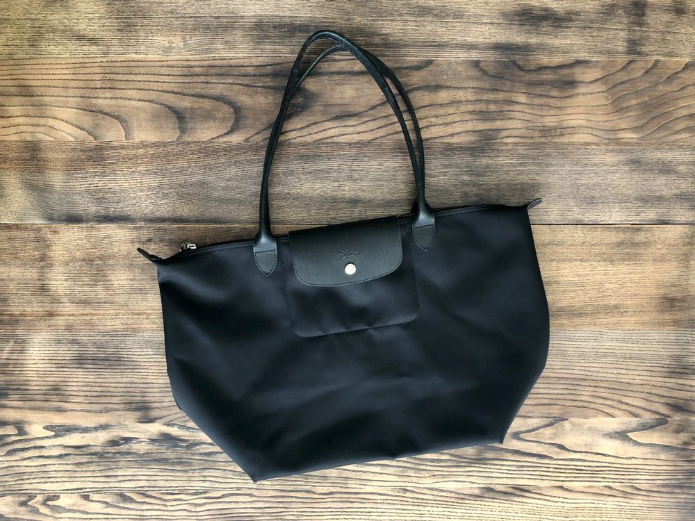 Longchamp Le Pliage Handtasche Leder schwarz | Kaufen auf Ricardo