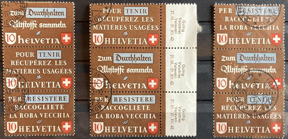 Altstoff 1942, alle senkrechten Dreier Z36a-Z36c, SBK 350Fr. | Kaufen auf Ricardo