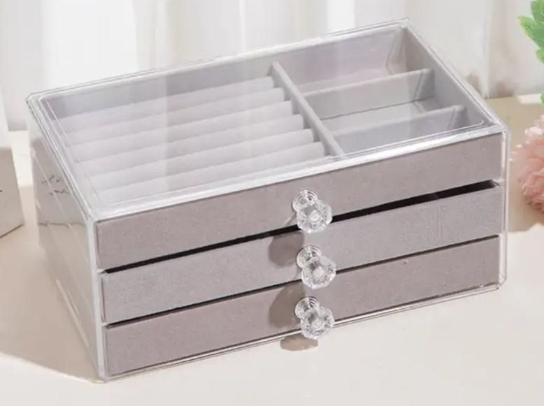 Schmuck Box mit 3 Schubladen (grau) (Neu und originalverpackt) in ...