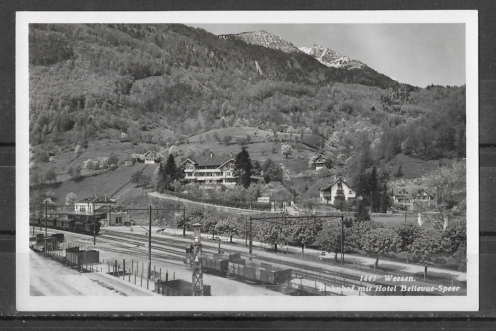 SG Weesen Bahnhof mit Hotel Bellevue-Speer (Gebraucht) in Schocherswil für CHF 14 – mit ...