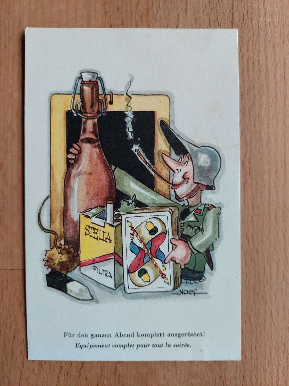 Humor-AK Naef - Für den ganzen Abend komplett ausgerüstet! (Gebraucht ...