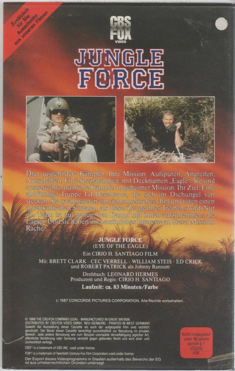 Jungle Force (USA 1987) CBS FOX VHS 5116 (Gebraucht) in Remetschwil für ...
