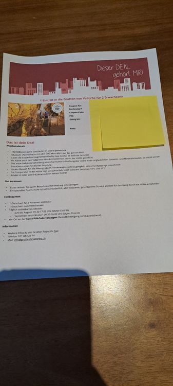 Eintritt in die Grotten von Vallorbe für 2 Erwachsene (Neu und ...