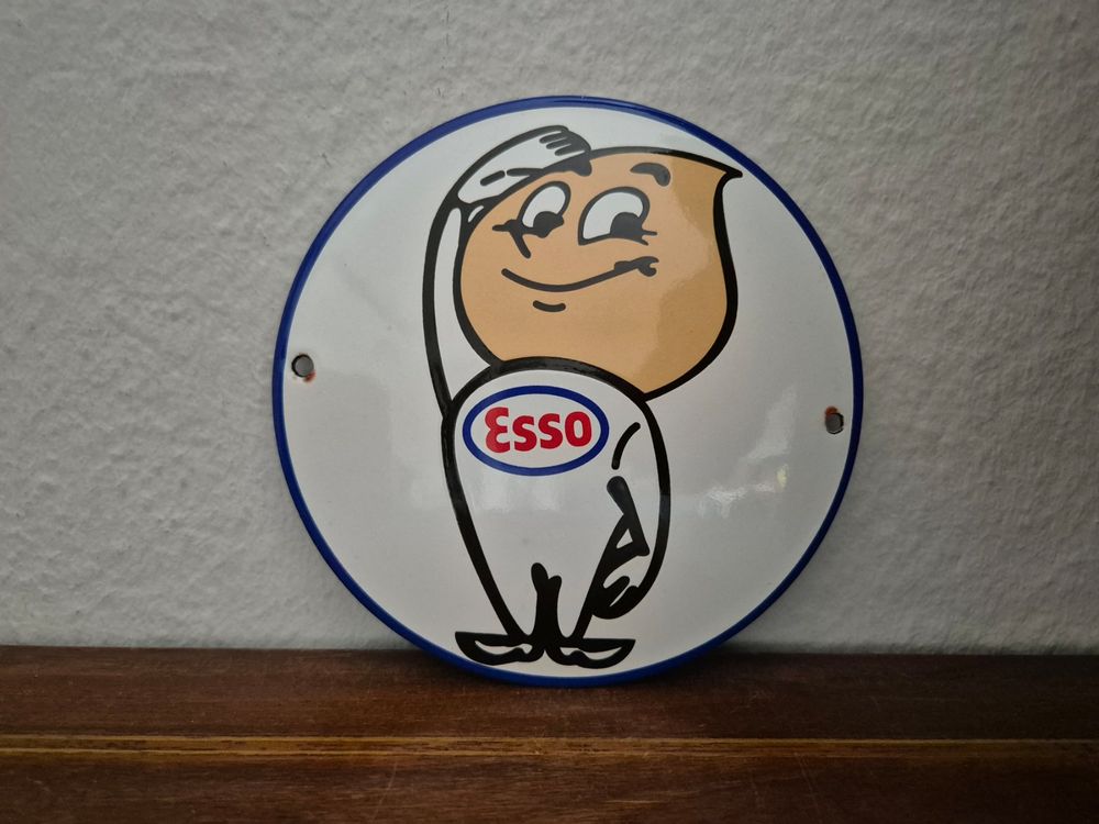 Emailschild Esso Tankstelle Tanksäule Garage Emaille Schild (Neu ...