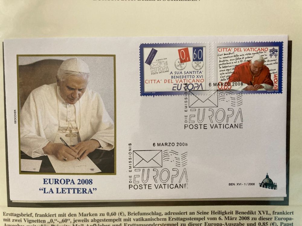 Vatikan 2008 Ersttagsbrief Satz Europa Briefe schreiben (Neu (gemäss Beschreibung)) in Liestal ...