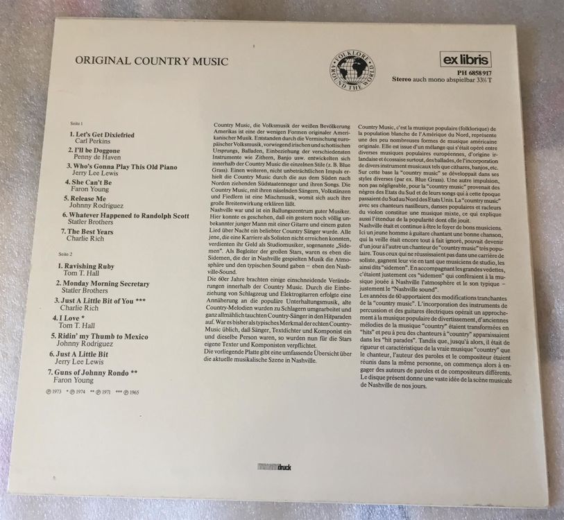 Original Country Music Western Ex Libris (Gebraucht) in Genève für CHF ...