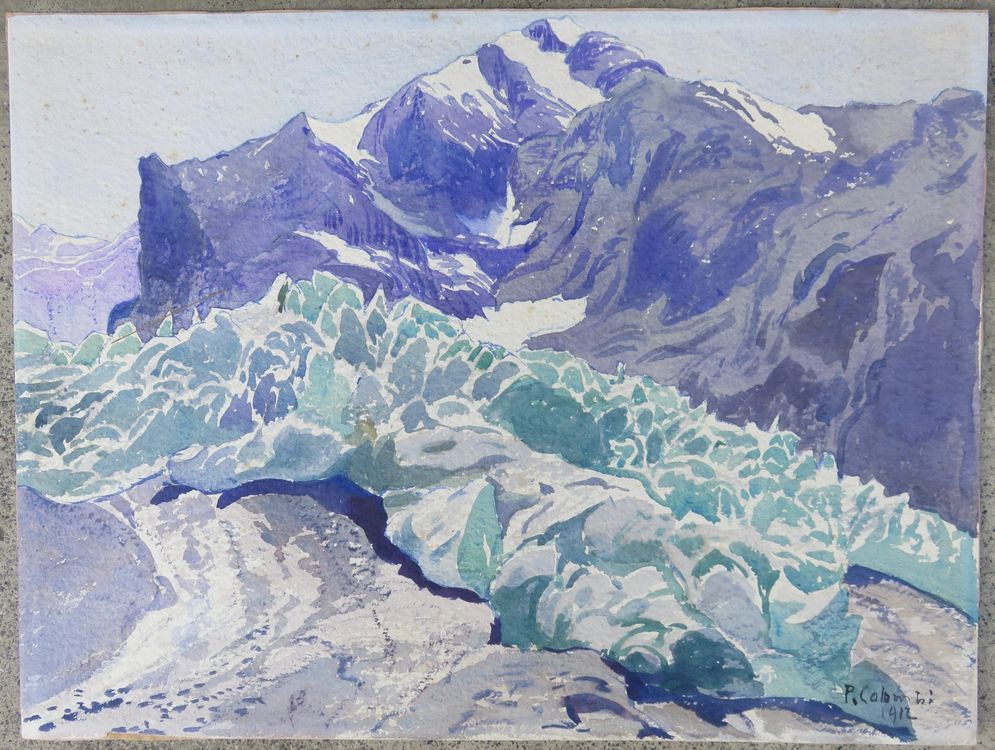 AQUARELL PLINIO COLOMBI SIGN. DAT. 1912 ROSENLAUIGLETSCHER (Gebraucht) in BERN für CHF 610 – mit ...