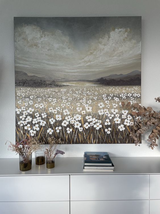 Acrylbild Blumenwiese Landschaft Unikat Handgemalt (Neu und originalverpackt) in Uznach für CHF ...