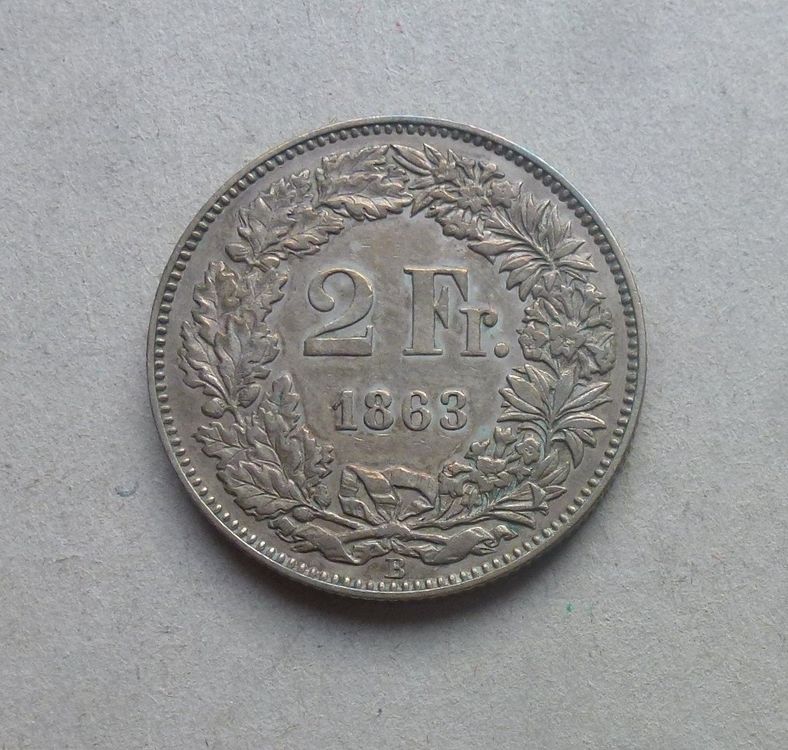 ++ 2.- Franken 1863, schöne Patina, gute Erhaltung (Gebraucht) in Walkringen für CHF 590 – mit ...