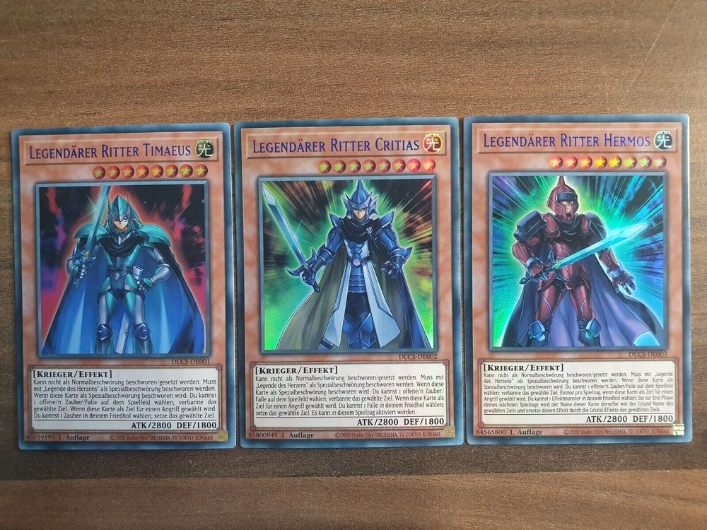 3x Yu-Gi-Oh! Legendärer Ritter Timaeus Critias Hermos UR. (Neu und ...