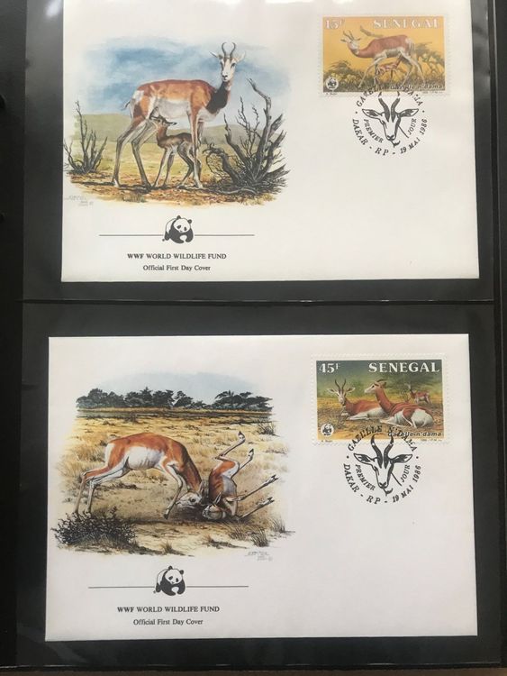 WWF Senegal 1986 Damagazelle Satz illustrierte Ersttagsbrief (Neu (gemäss Beschreibung)) in ...
