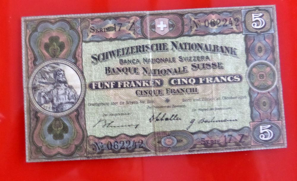 CH- Alte Noten 100 Fr, bis gesuchten 5 Fr NOTE alt Wert 185. (Gebraucht ...
