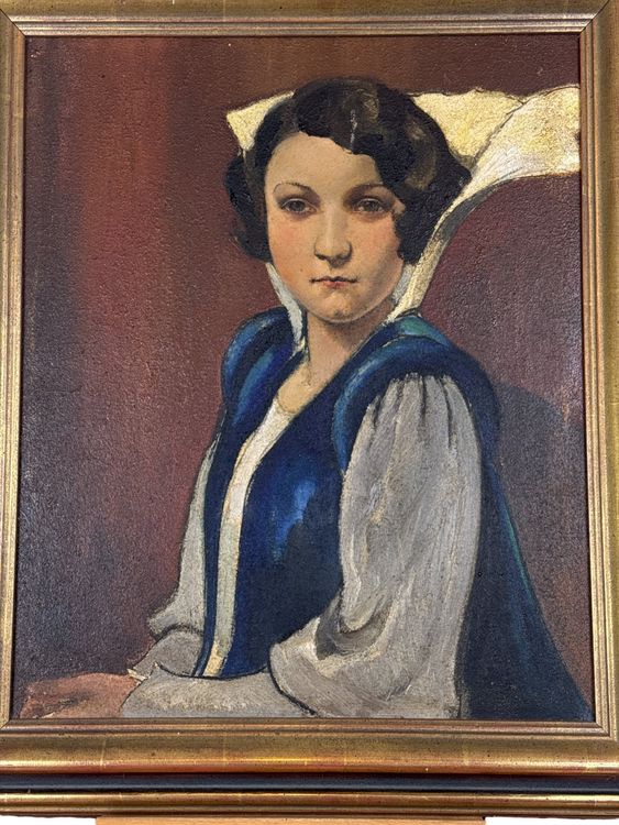 Huile sur toile. Alfredo CINI, La jeune Bretonne (1932) | Kaufen auf ...