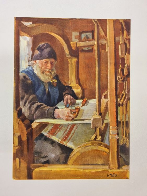 Ernst Hodel - Lithografie - Bauer am Webstuhl (Gebraucht) in Schöftland für CHF 10 – mit ...