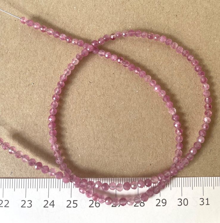 Turmalin rosa Strang für feine Halskette 3mm 44cm | Kaufen auf Ricardo