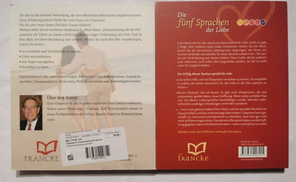 2 Bücher Gary Chapman - Die fünf Sprachen der Liebe (Gebraucht) in ...