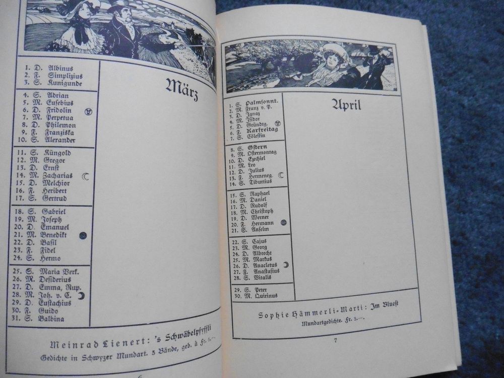 Frauen-Kalender,1928,Toblerone,Autolin,Werbe-Grafik,Künstler (Gebraucht ...
