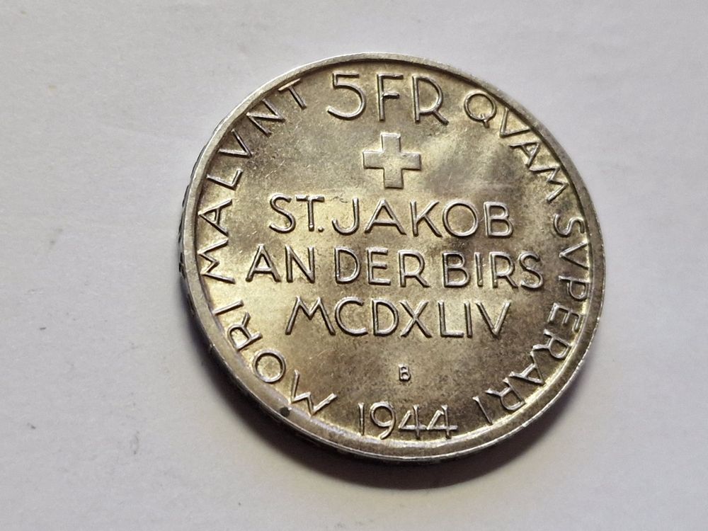 5 Franken1944 St Jakob Gedenkmünze Silber. (Gebraucht) in Zürich für CHF 17 – mit Lieferung auf ...