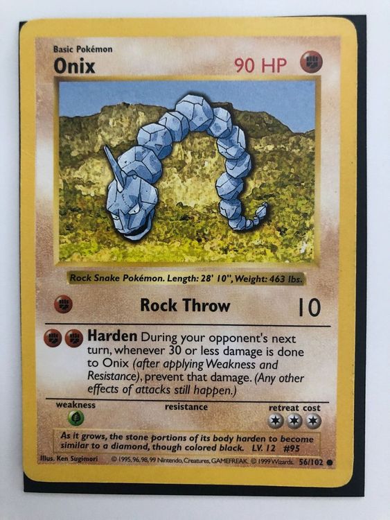 Pokemon Base Set Shadowless Onix 56/102 (Gebraucht) in Einsiedeln für ...