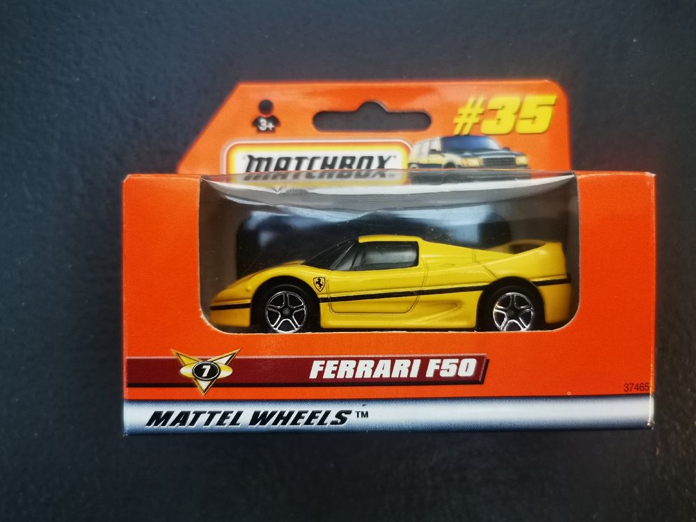 Matchbox Ferrari F50, gelb, Nr. 35, ungeöffnet, Sammlerstück (Neu und ...