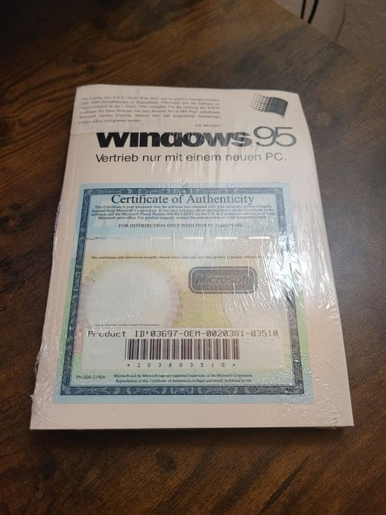 Original Microsoft Windows 95 / NEU (Gebraucht) in Dielsdorf für CHF 20 – nur Abholung auf ...