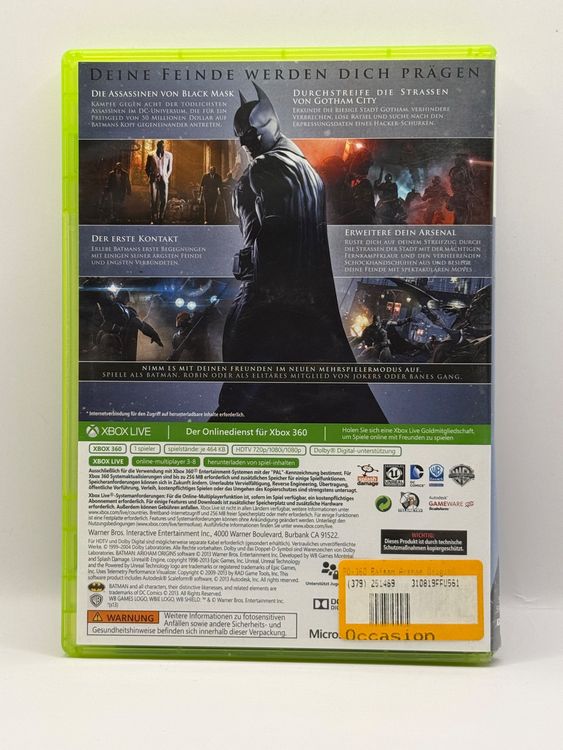 Batman Arkham Origins - Xbox 360 - CIB (Gebraucht) in Dietikon für CHF ...