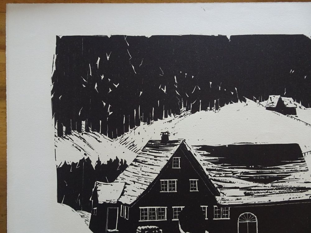 Ruedi Peter Heiden AR grosse Winterlandschaft Holzschnitt (Gebraucht ...