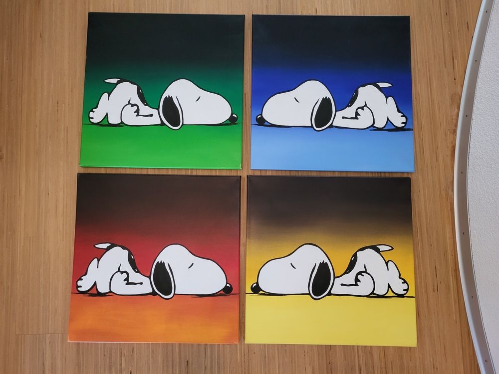 Snoopy Bilder Set - 4-teilig auf Leinwand (Gebraucht) in Baar für CHF 179 – mit Lieferung auf ...