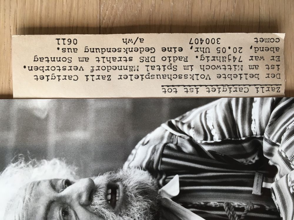 Originalfoto Zarli Carigiet - zu seinem Todestag (Gebraucht) in ...