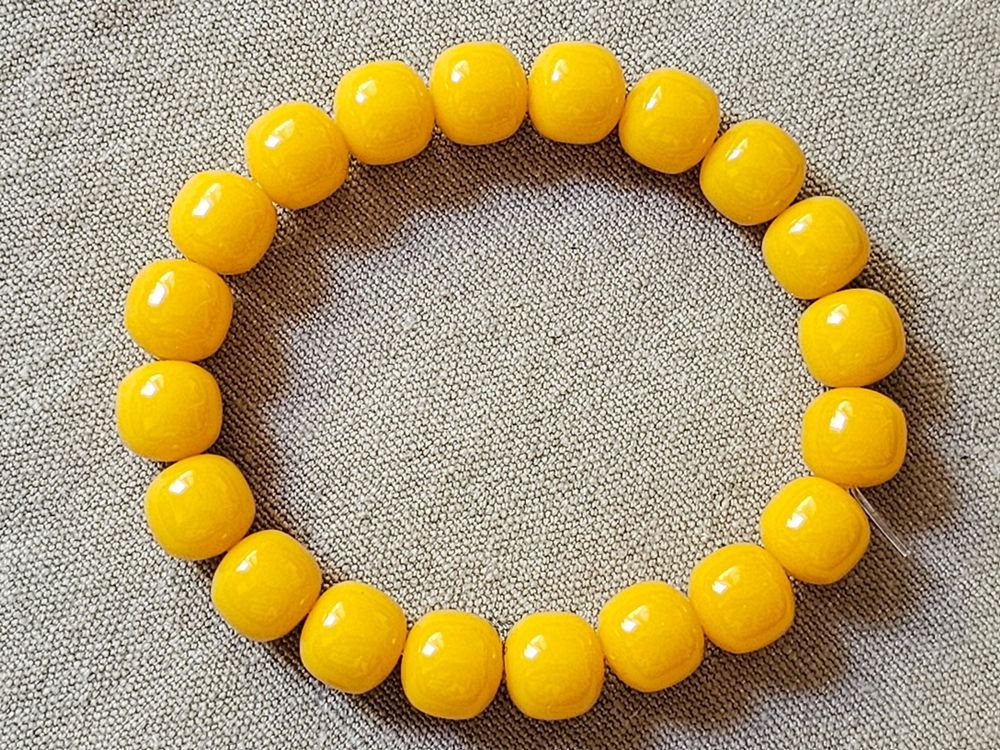 Armband 10 mm Kugeln Modeschmuck butterscotch weiß groß Mode (Neu ...