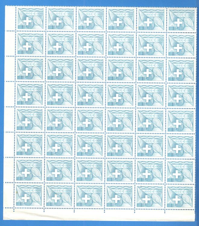 Probedruck 1956 * Block of 48 dummy stamps * blue * | Kaufen auf Ricardo