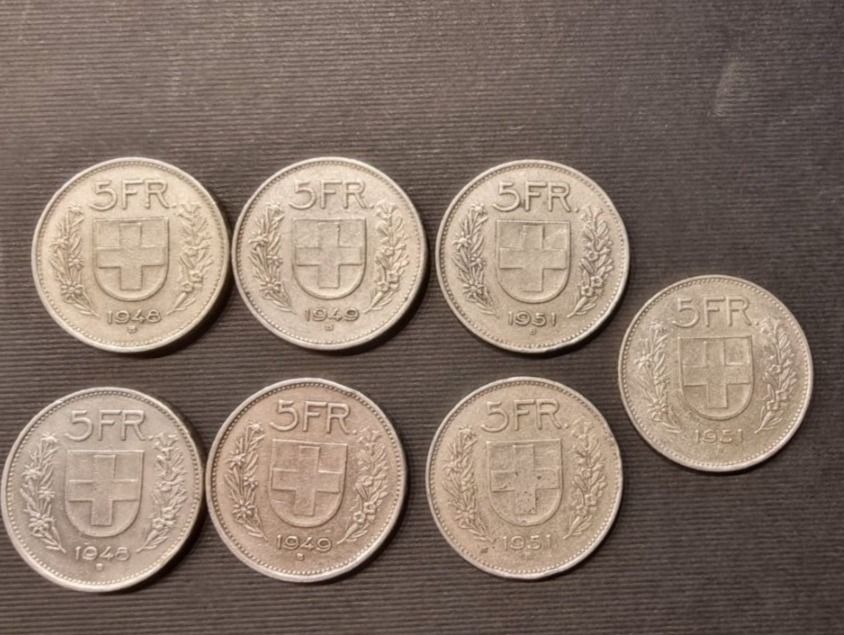 5 Franken CHF Lot Silber Münze 1948-1951 Rar (Gebraucht) in Amriswil für CHF 69 – mit Lieferung ...