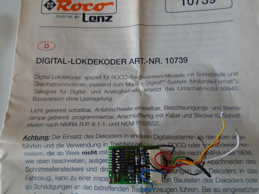 Roco by Lenz Lokdecoder 10739, H0, WS | Kaufen auf Ricardo