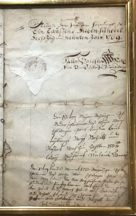Antike Staatliche Handgeschriebene Brief aus 1769 (Gebraucht) in für ...