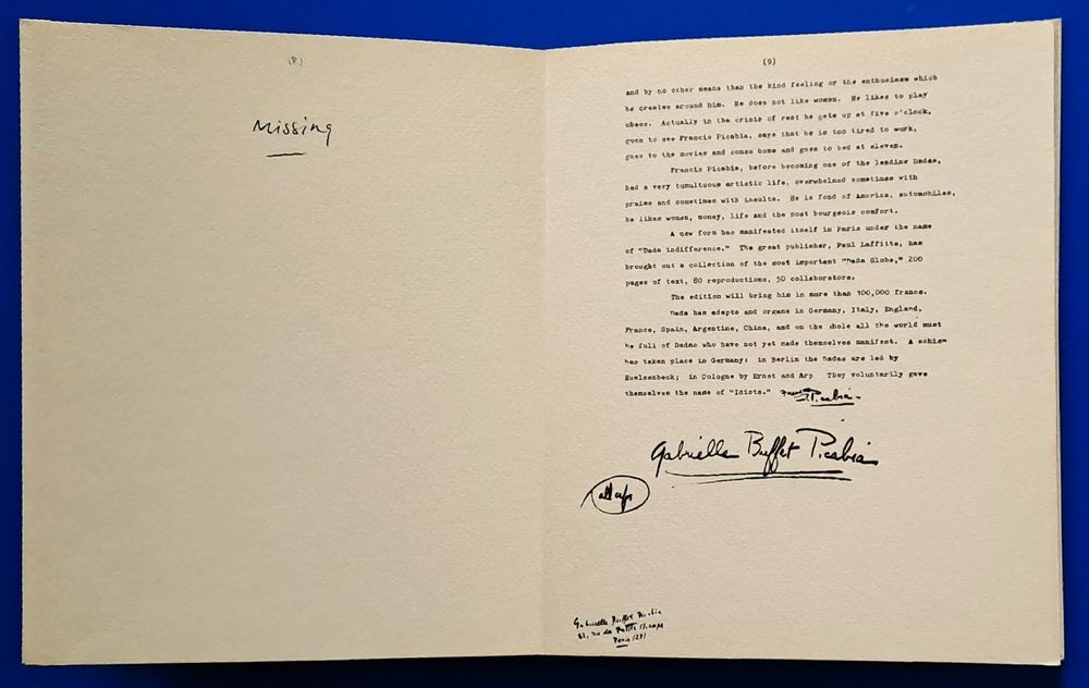 FRANCIS PICABIA - GABRIELLE BUFFET: Watercolours 1917-1919 (Gebraucht ...