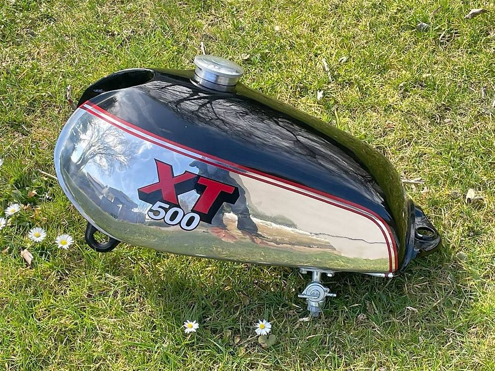 Yamaha XT500 Alu Tank, chrom/schwarz - neuwertig (Neu (gemäss ...