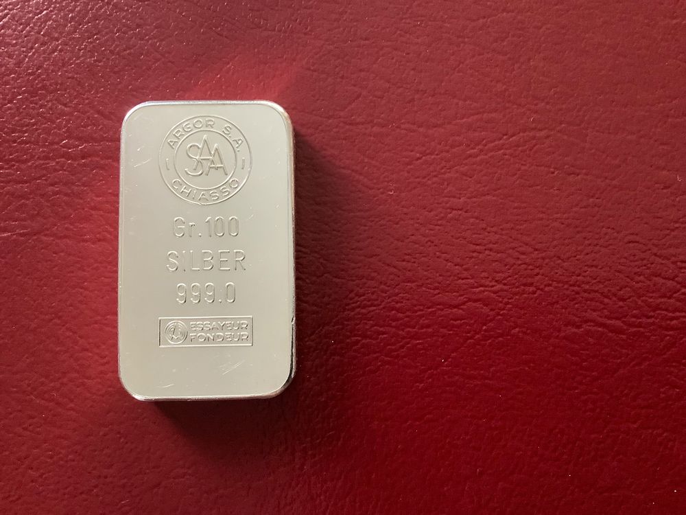 Schweizer Silberbarren 100 Gramm (Gebraucht) in Aarau-Rohr für CHF 137 ...