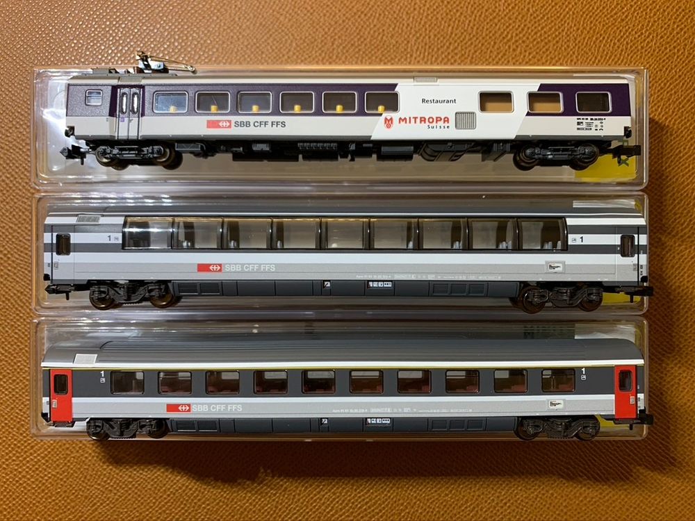 Minitrix N 18440/441/442 EC WR/P/A SBB Personenzug DC Analog (Neu und ...
