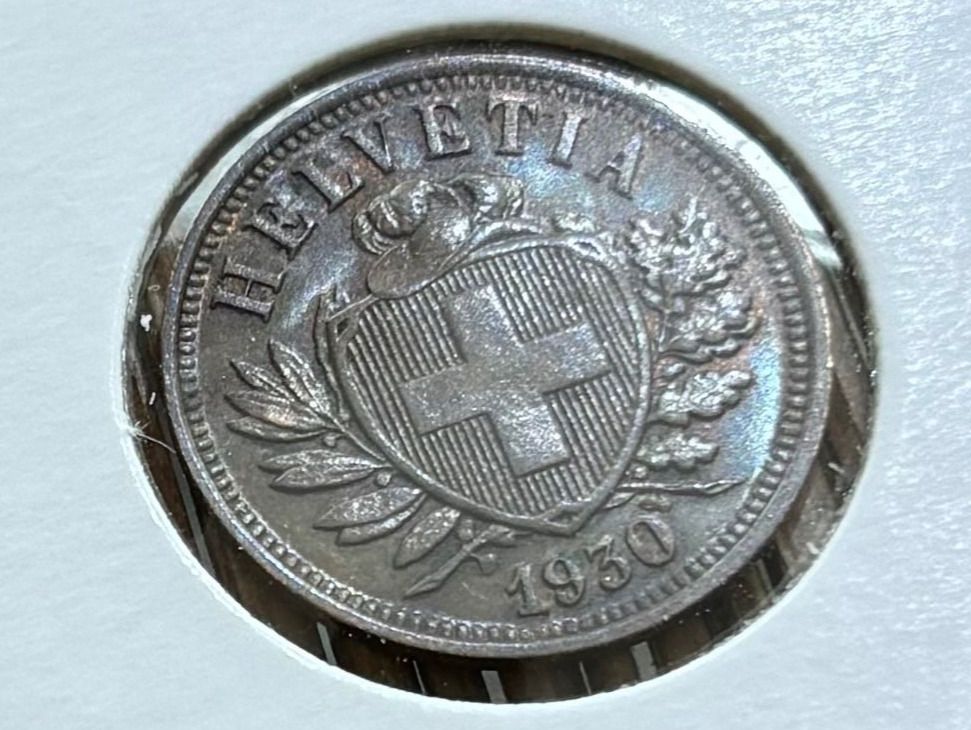 Schweiz 2 Rappen 1930 unz Schild Freiheitshut + Patina + (Neu (gemäss Beschreibung)) in Speicher ...