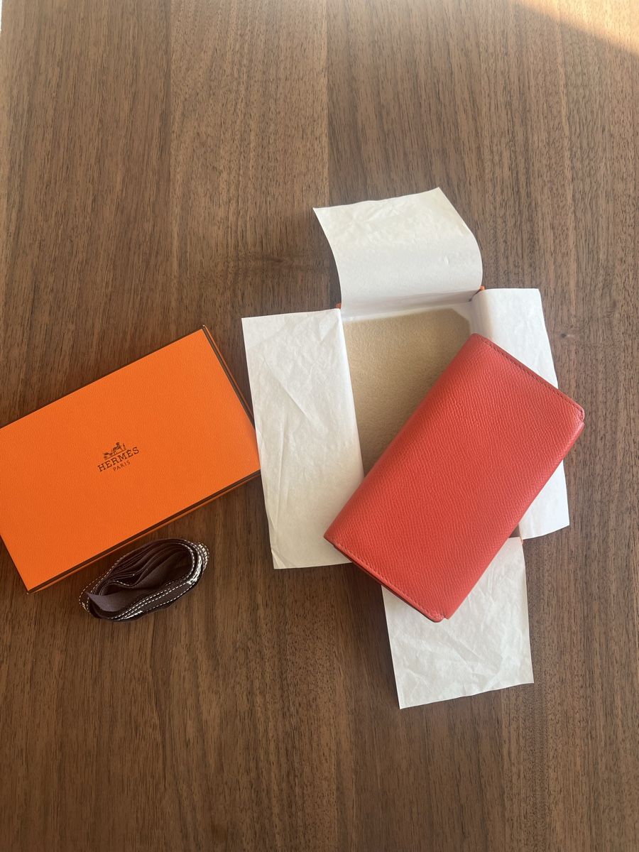 Hermés Handyhülle, Orange Field, Epsom Leder, top Zustand (Gebraucht ...
