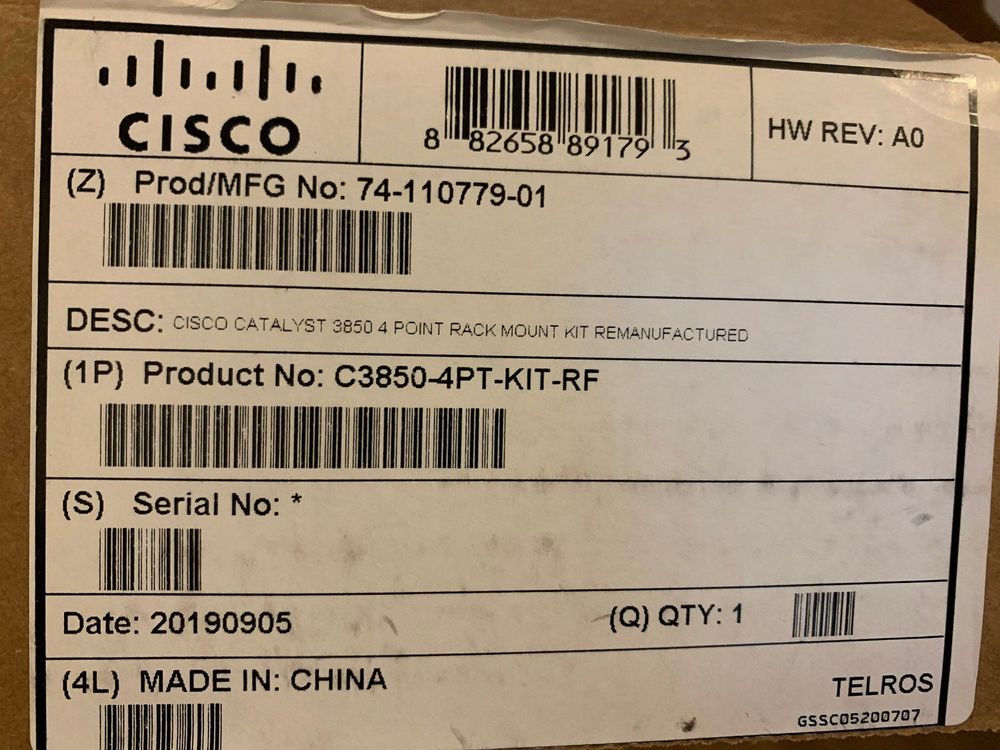 cisco Catalyst C3850 / Catalyst C9300 4 Point Rackmount kit (Neu ...