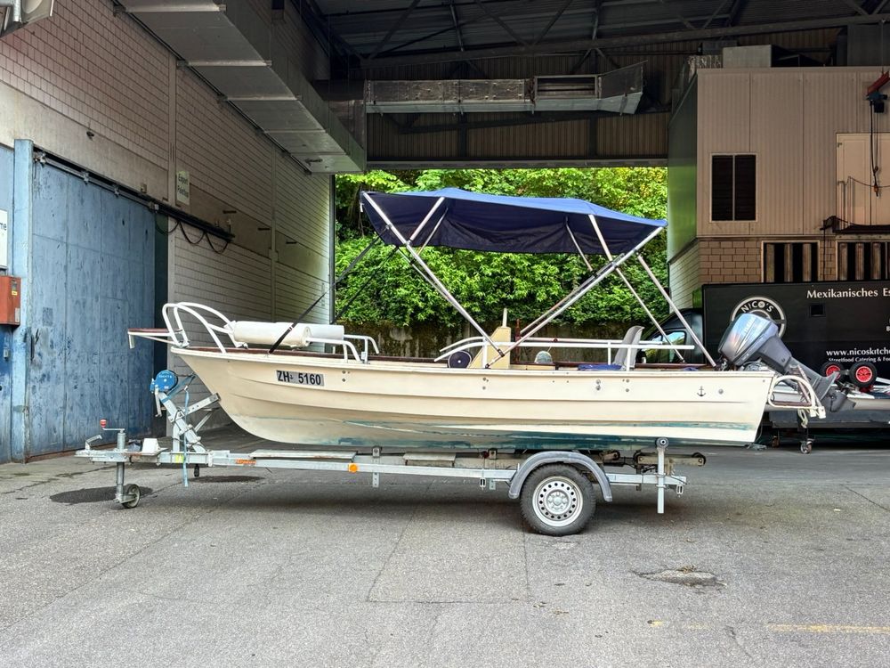 Boot mit 8PS-Motor & Anhänger – prüfungsfrei & ready to go (Gebraucht ...