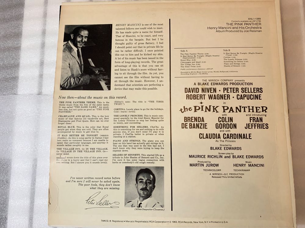 The Pink Panther - Soundtrack (Gebraucht) in Olten für CHF 72 – mit ...