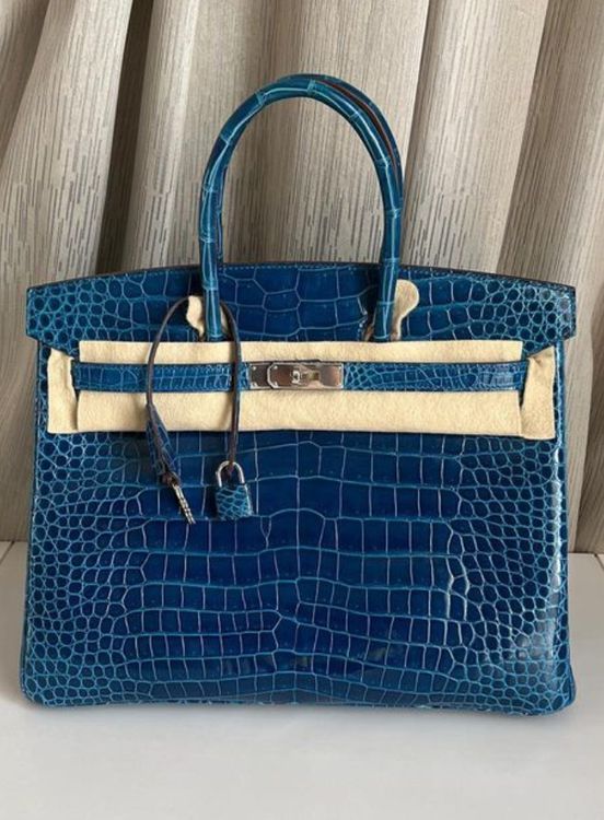Hermes B35 Blue Izmir Crocodile Porosus Phw Q | Kaufen auf Ricardo