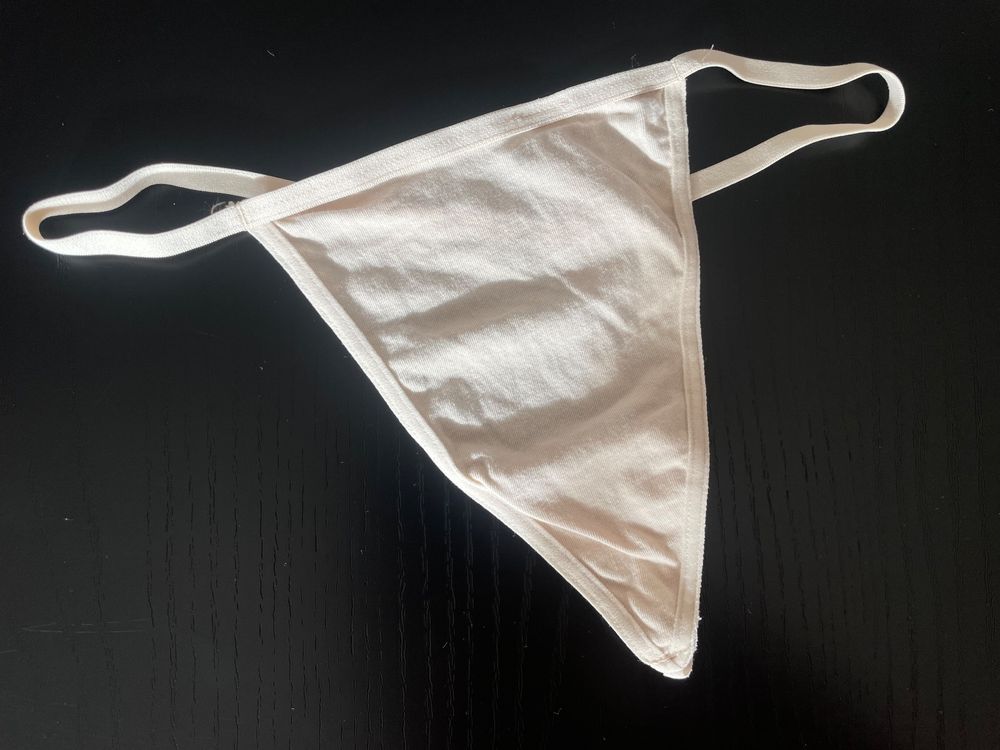 Creme-beige Damen Baumwolle Tanga String Slip Gr. M (Neu (gemäss ...