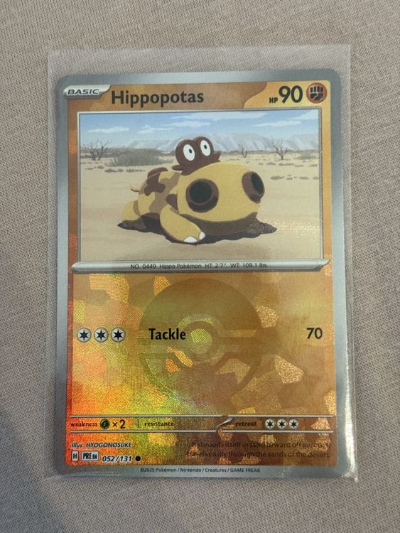 Pokémon Hippopotas (Poke Ball) 052/131 Prismatic Evolutions (Neu ...