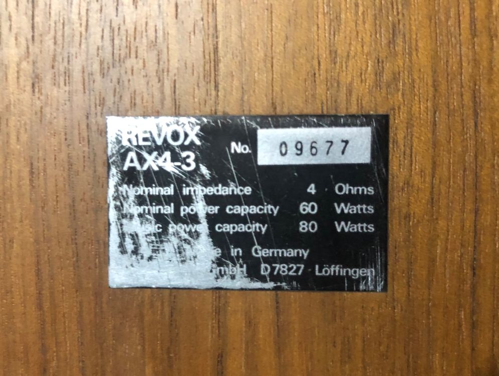 Revox Ax4-3 Speakers/Lautsprecher | Kaufen auf Ricardo