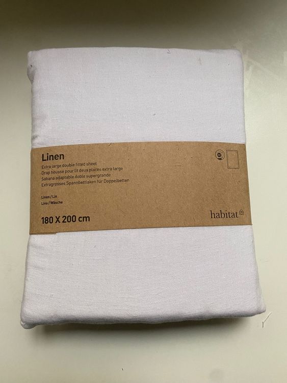 Drap lin blanc 180x200 habitat linen (Neu und originalverpackt) in ...