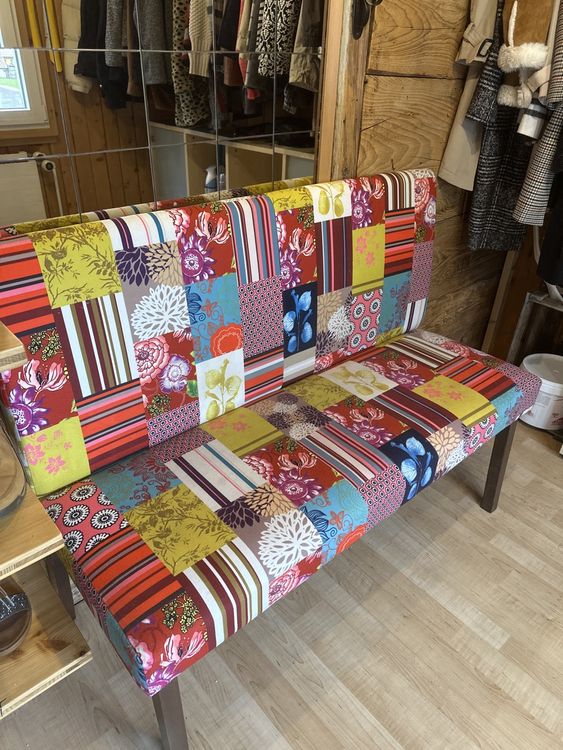 Patchwork Sitzbank bunt gepolstert 2-Sitzer Sofa Bank | Kaufen auf Ricardo