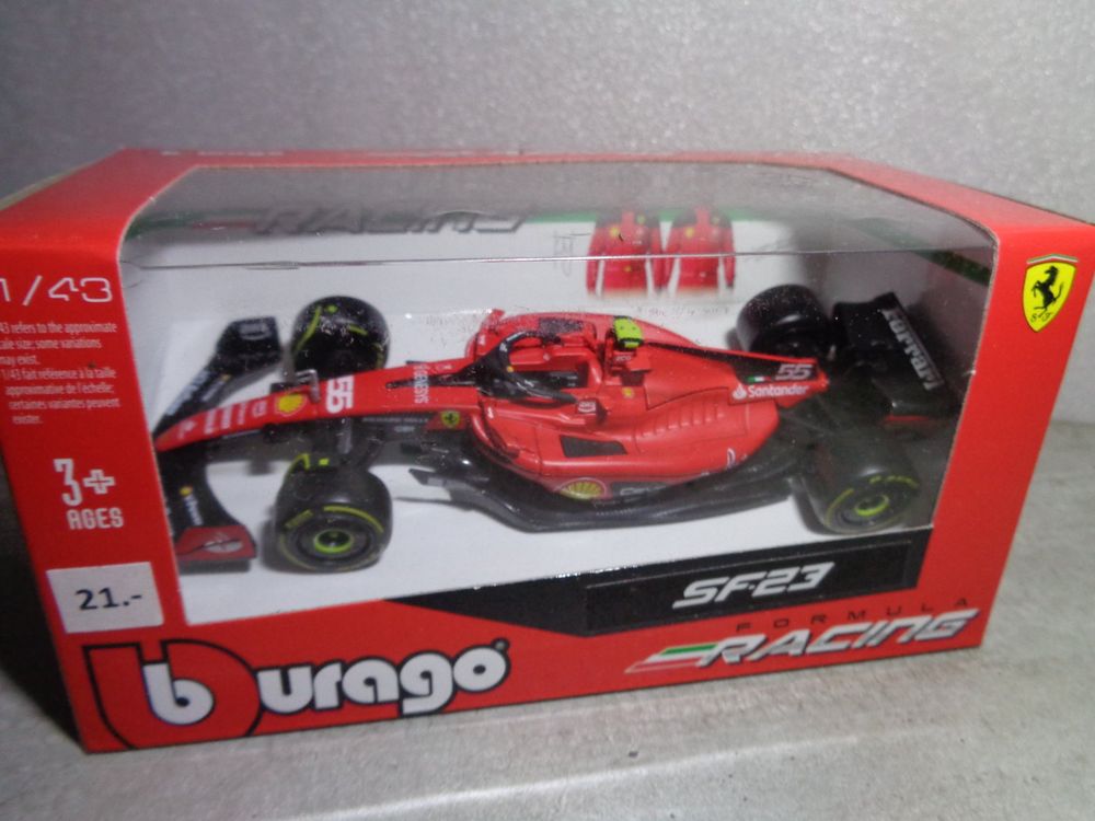 Bburago 1:43 F1 Formel 1 Ferrari SF 23 Carlos Sainz 2023 (Neu und ...